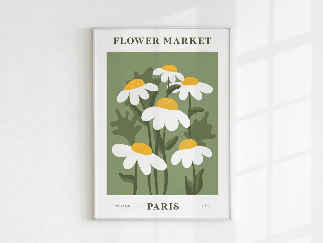 PARIS Flower Market Poster (france Floral Abstract Art) A4 A3 A2 Hi-res ...