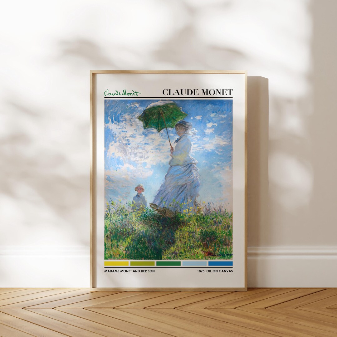 Claude Monet Print: Madame Monet & Her Son - Color Palette (premium ...