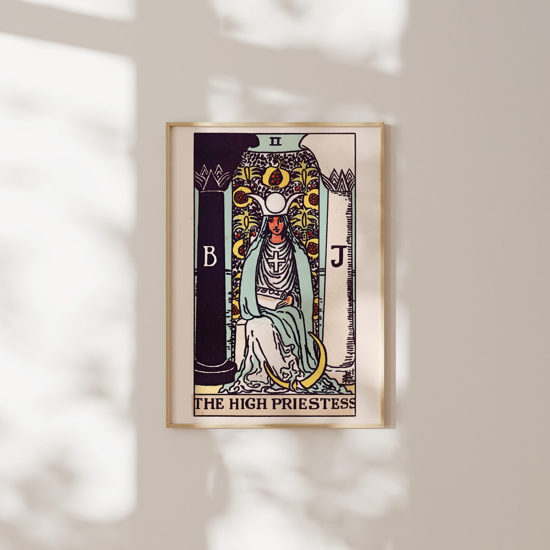 Tarot Print: II the High Priestess (premium Giclée Art Print of Vintage ...