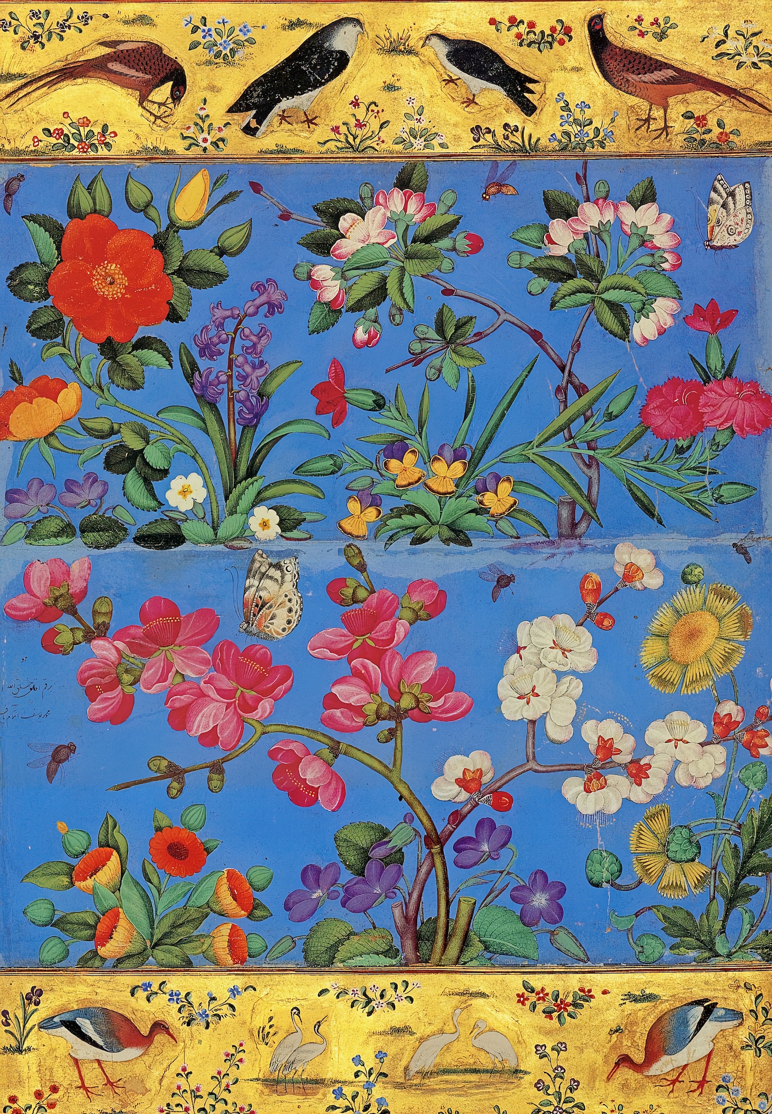 Bird & Flower (traditional Persian Miniature Art by Muhammad Yusuf) A4 ...