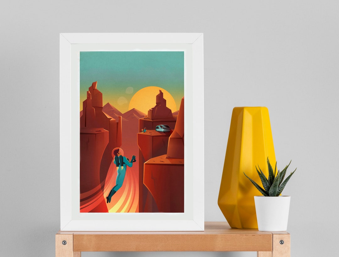 SPACEX - Vintage Space Travel Poster (mars - Valles Marineris) Hi-res ...