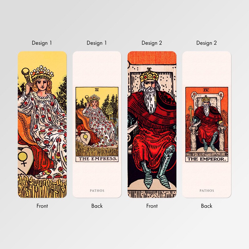 Tarot Bookmarks: the Empress / Emperor (custom Handmade Textured Cotton ...