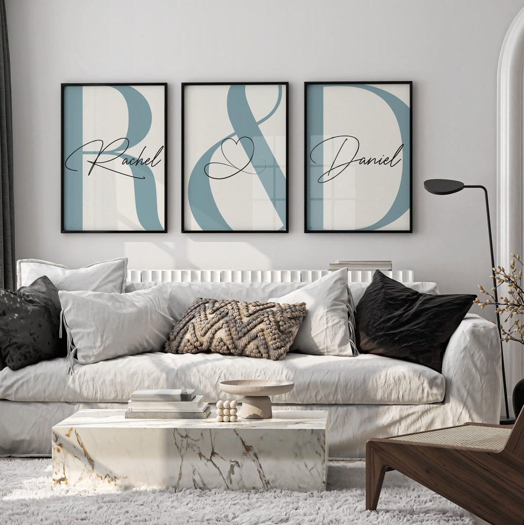 Personalised Set of 3 Name Prints (premium Giclée Art Prints of Custom ...