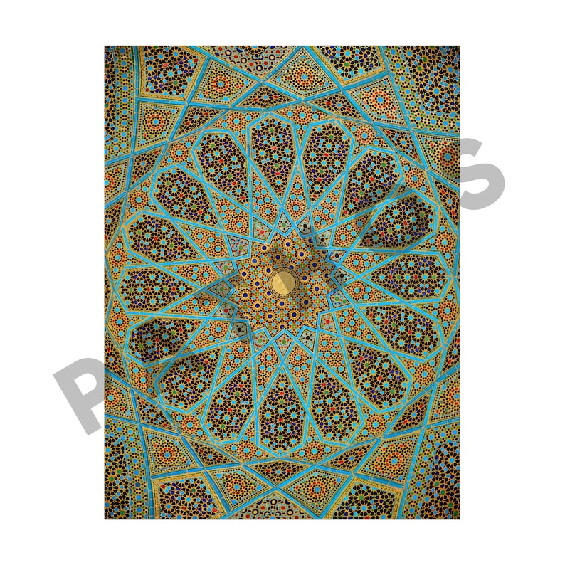 Set of 3 - Traditional Persian Pattern Art Featuring Hafez Tomb and ...