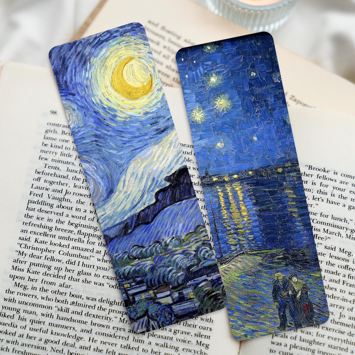 Vincent Van Gogh Bookmarks: Starry Night / Over the Rhone (custom ...
