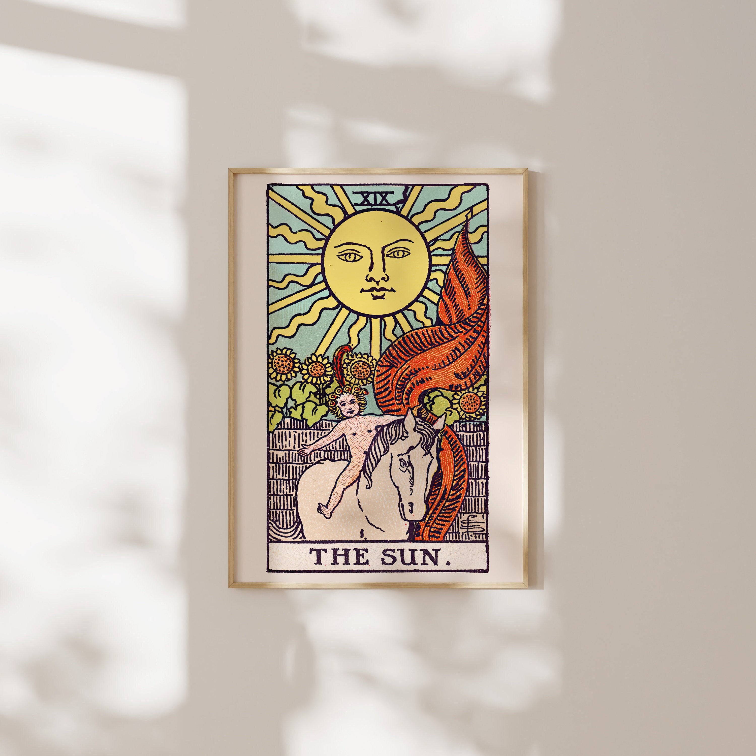Tarot Print XIX The Sun premium Gicl e Art Print Of Vintage Tarot Tarot Print XIX The Sun premium Gicl e Art Print Of Vintage Tarot