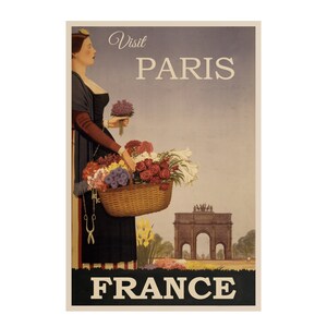 FRANCE - Visit Paris (vintage Style Travel Tourism Poster) Hi-res ...