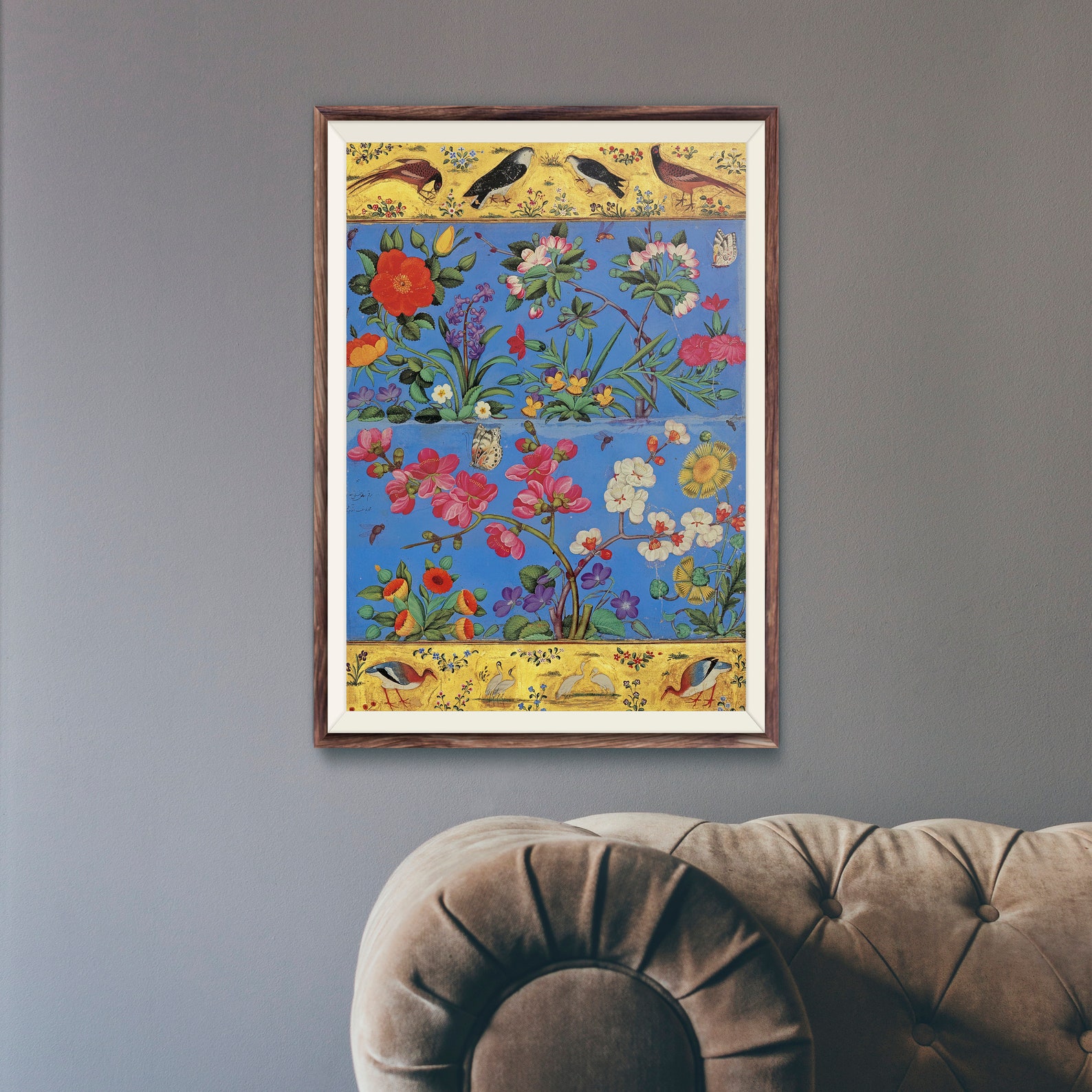 Bird & Flower (traditional Persian Miniature Art by Muhammad Yusuf) A4 ...