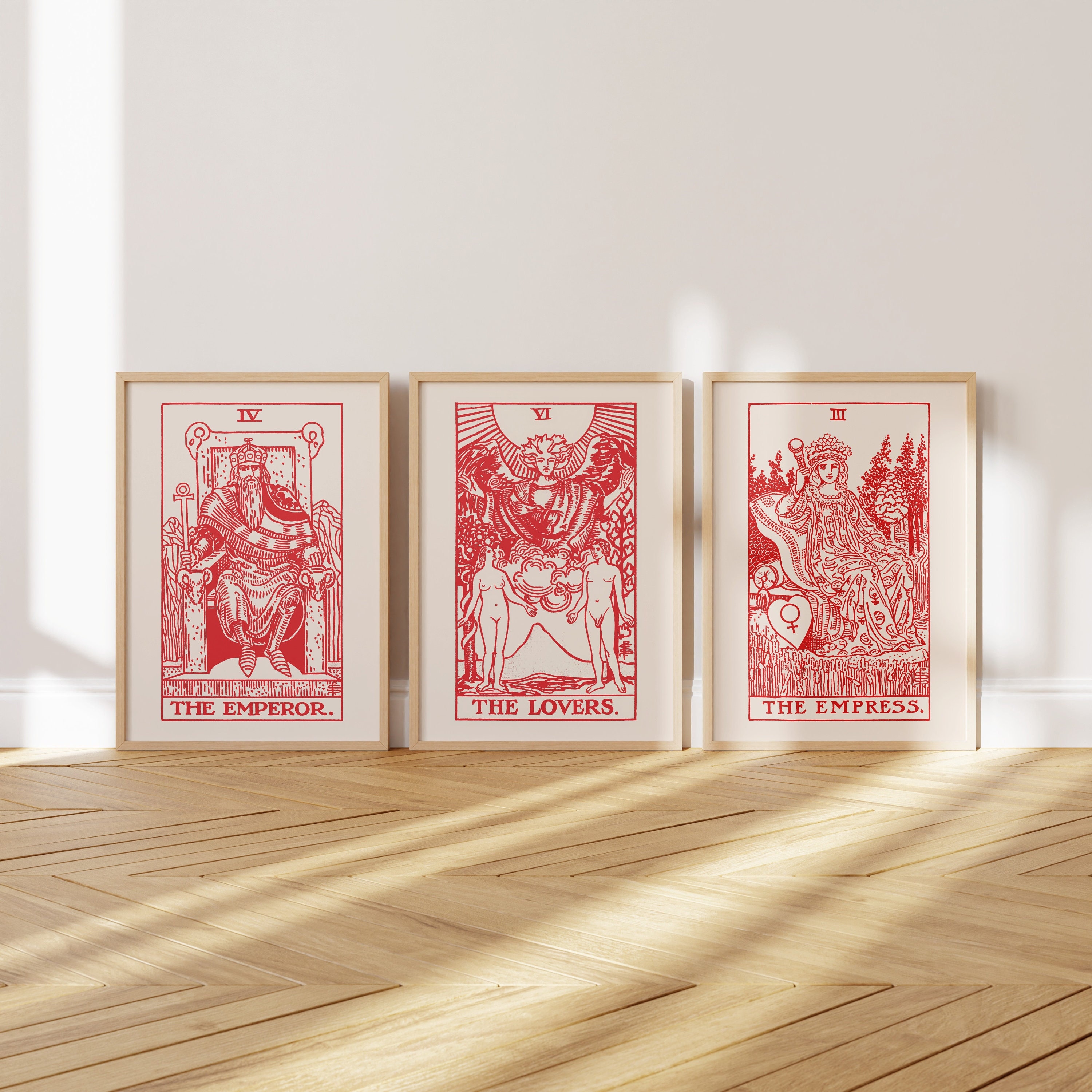 Set of 3 Tarot Prints: Emperor, Lovers & Empress (giclée Art Prints of ...