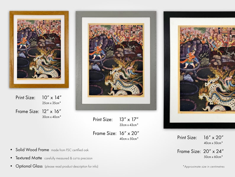 Umar Defeats A Dragon by Daswanth traditional Persian - Etsy