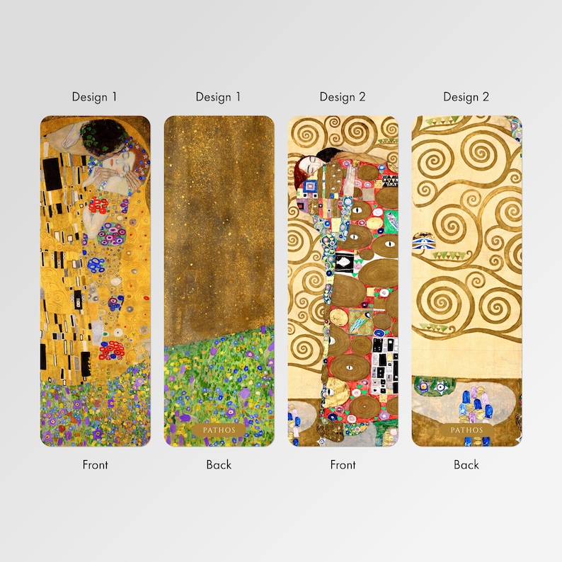 Gustav Klimt Bookmarks: the Kiss / Fulfilment (custom Handmade Textured ...