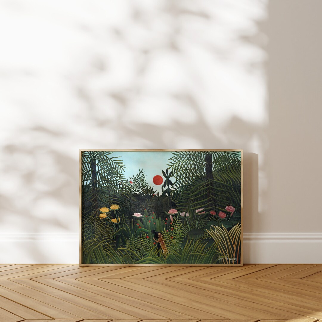 Henri Rousseau Print: Virgin Forest With Sunset (premium Giclée Art ...