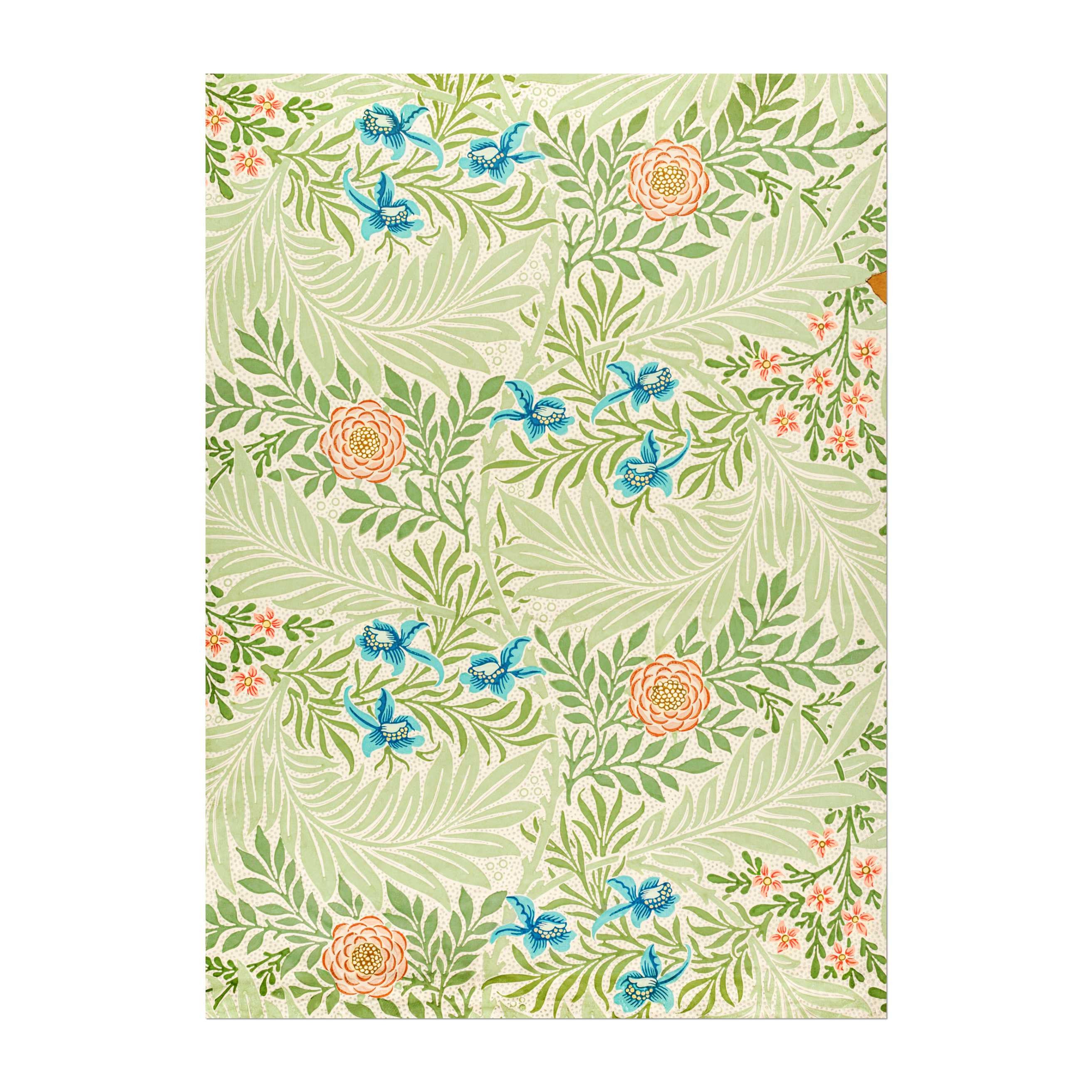WILLIAM MORRIS Larkspur fabric / Textile Art A4 A3 A2 - Etsy UK
