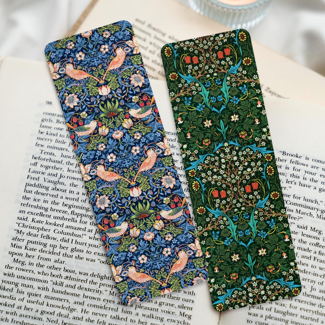 William Morris Bookmarks: Strawberry Thief / Tulip (custom Handmade ...