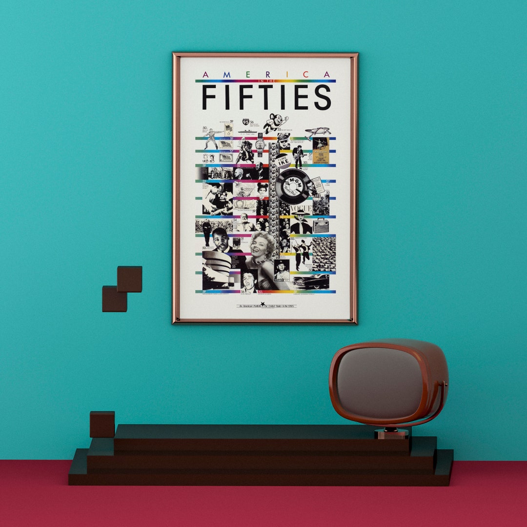 America in the Fifties (vintage / Retro 50s Poster From the US ...