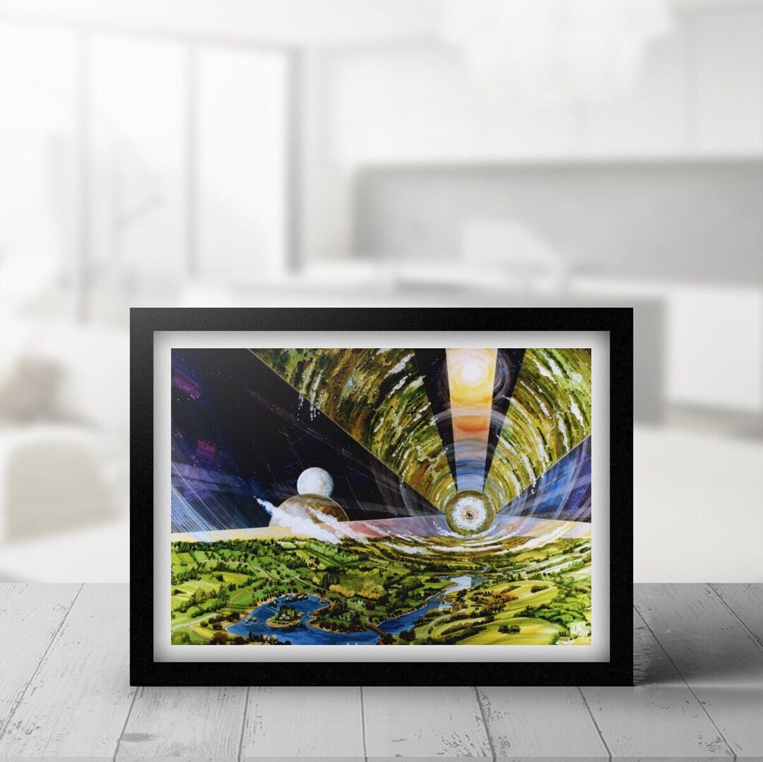Space Colony Art - O'neill Cylinder Interior (70s Vintage NASA Space ...