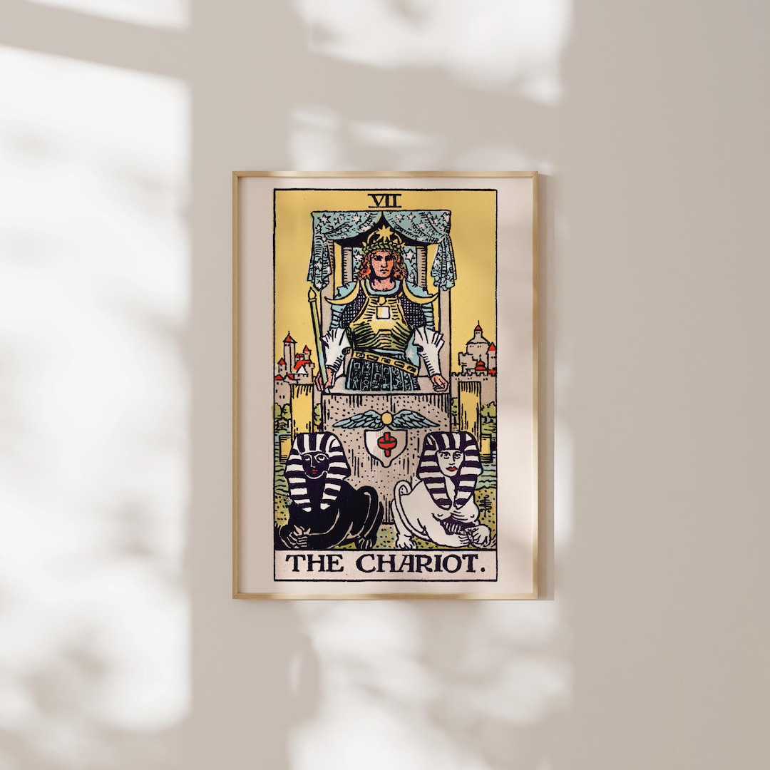 Tarot Print: VII the Chariot (premium Giclée Art Print of Vintage Tarot Card) Antique Spiritual ...