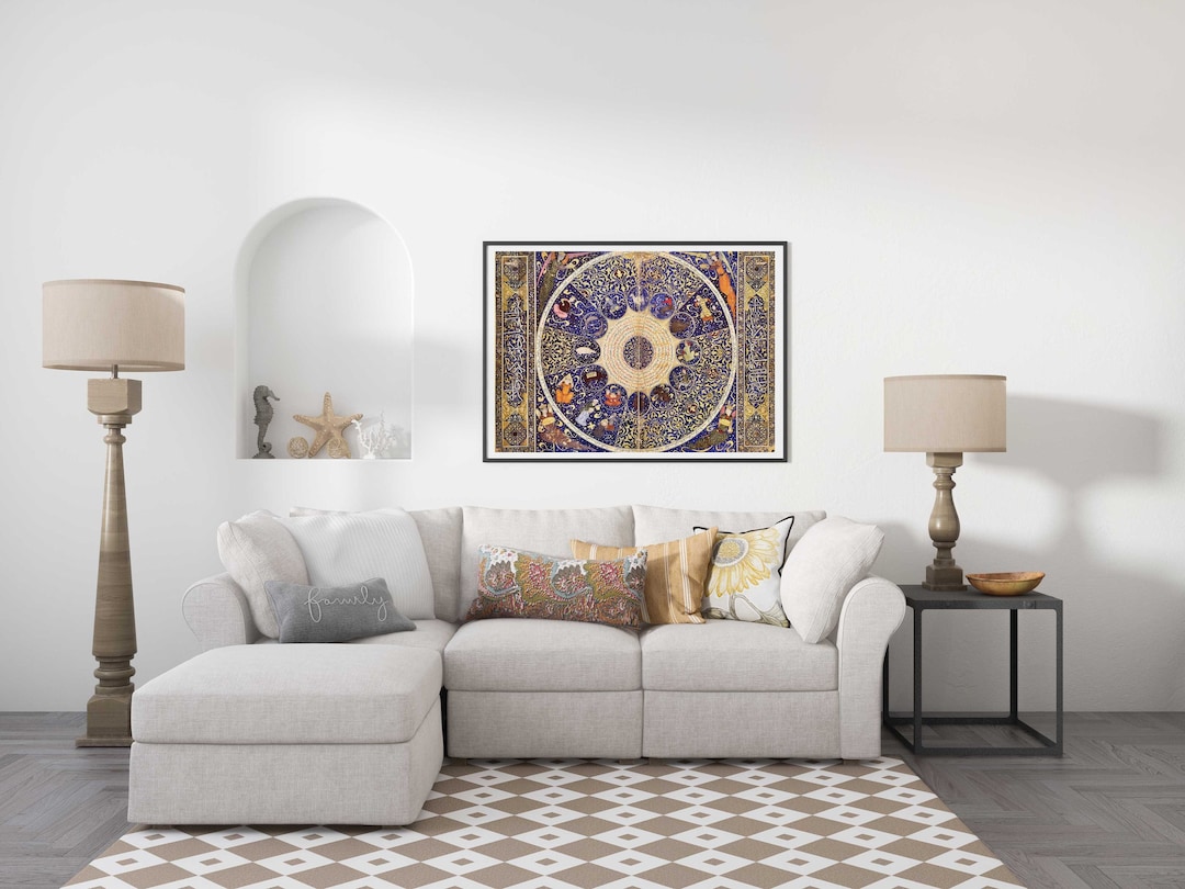 Zodiac Chart of Prince Eskandar-soltan (persian Horoscope Art for the Timurid) A4 A3 A2 Rare ...