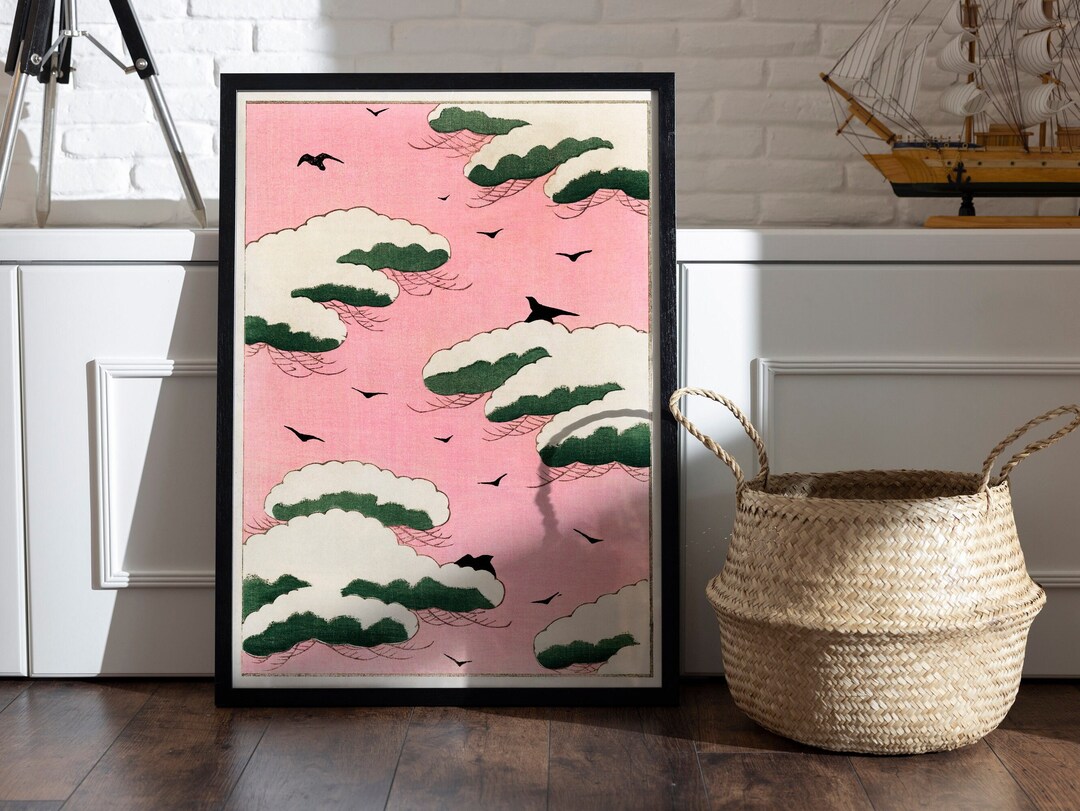 Japanese Art: Pink Sky / Shin Bijutsukai premium Giclée Art Print of ...