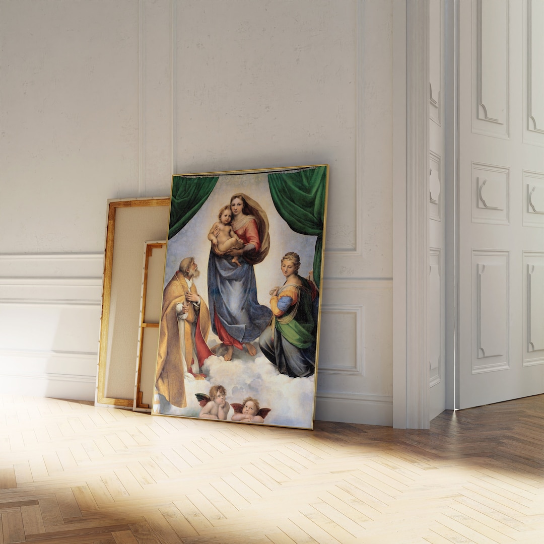 Raphael Print: Madonna Sixtina (premium Giclée Art Print of Religious ...
