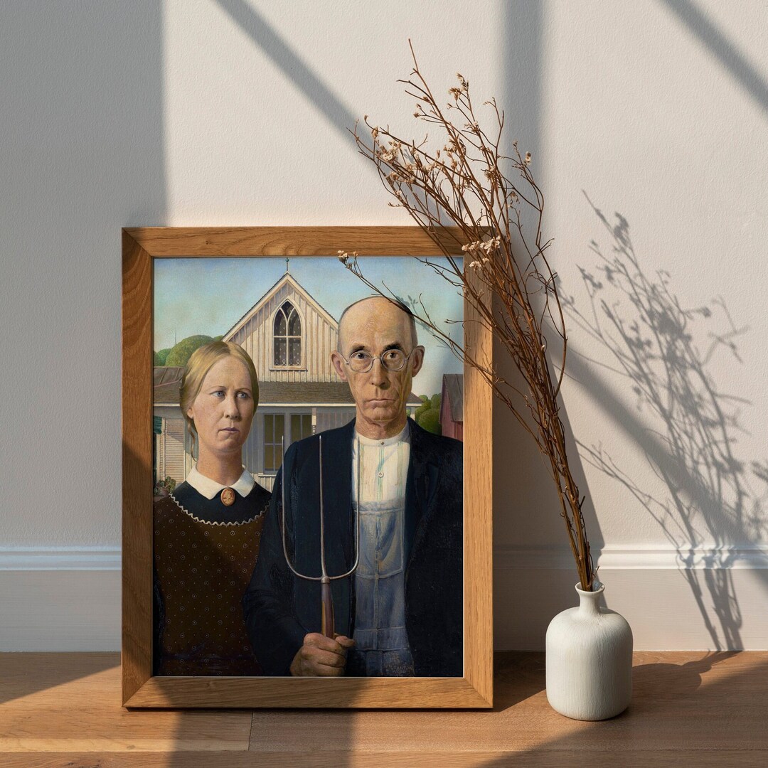 GRANT WOOD - American Gothic (hi-res Giclée Art Print of Famous Classic ...