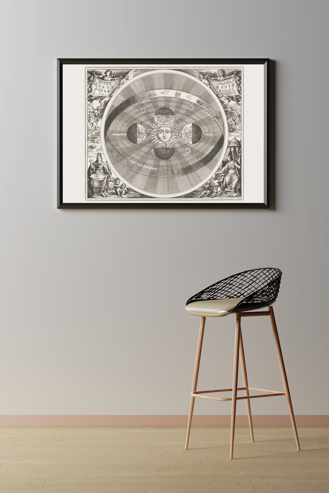 Map of the Copernicus System (vintage Astrology Art by Pieter Schenk ...