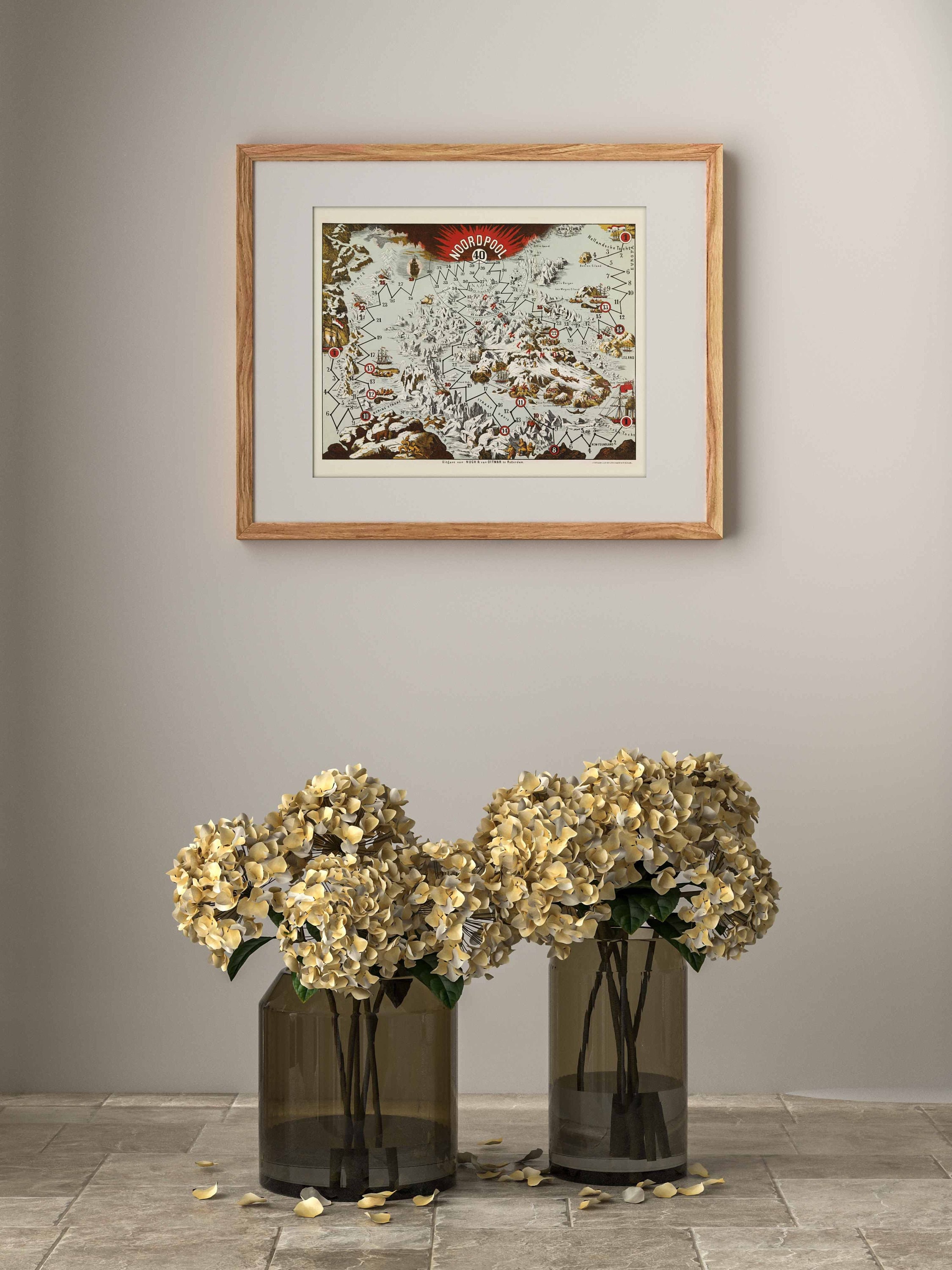 Noordpool / the North Pole vintage Map / Poster Hi-res - Etsy