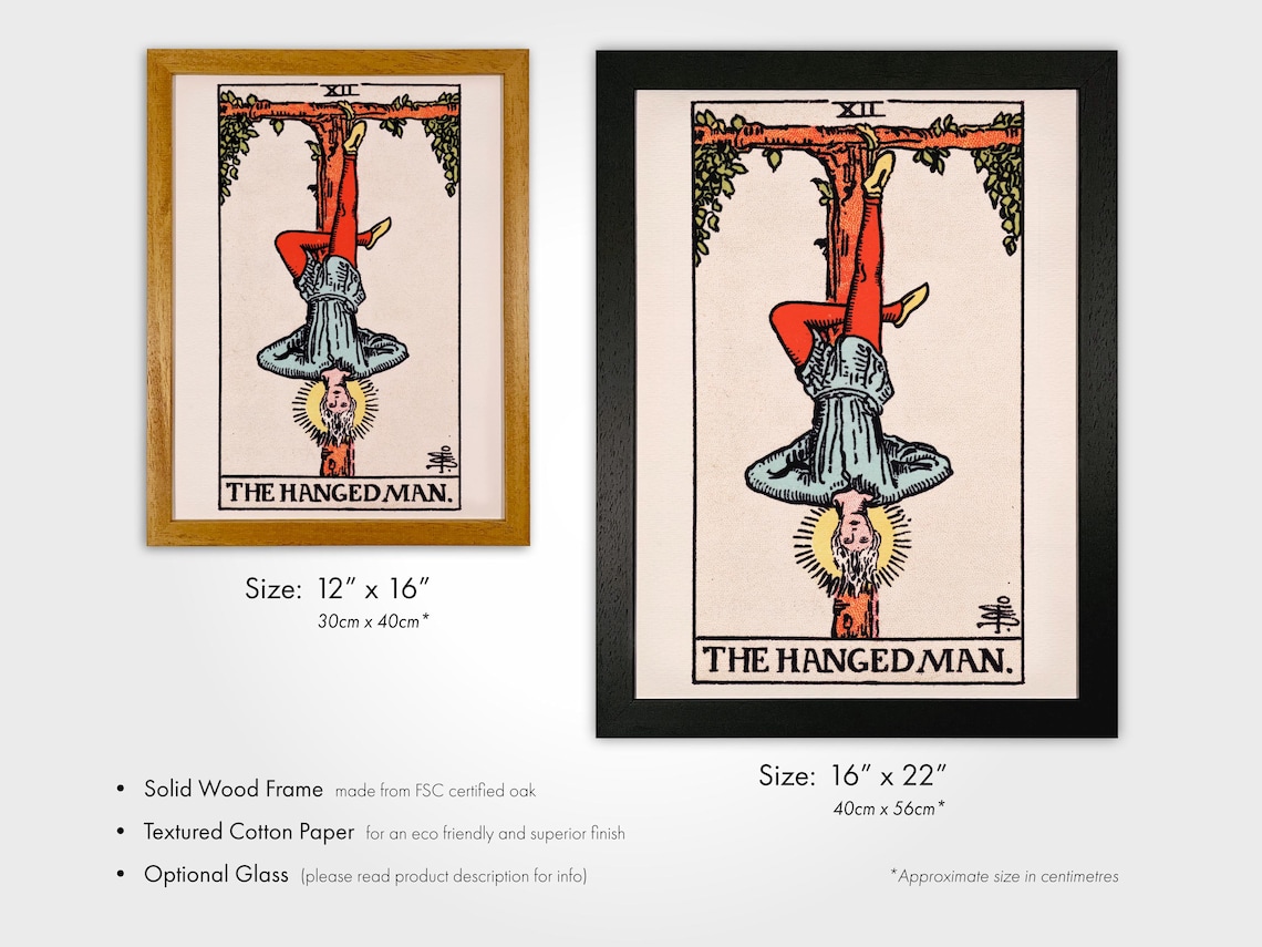 Tarot Print: XII the Hanged Man (premium Giclée Art Print of Vintage ...
