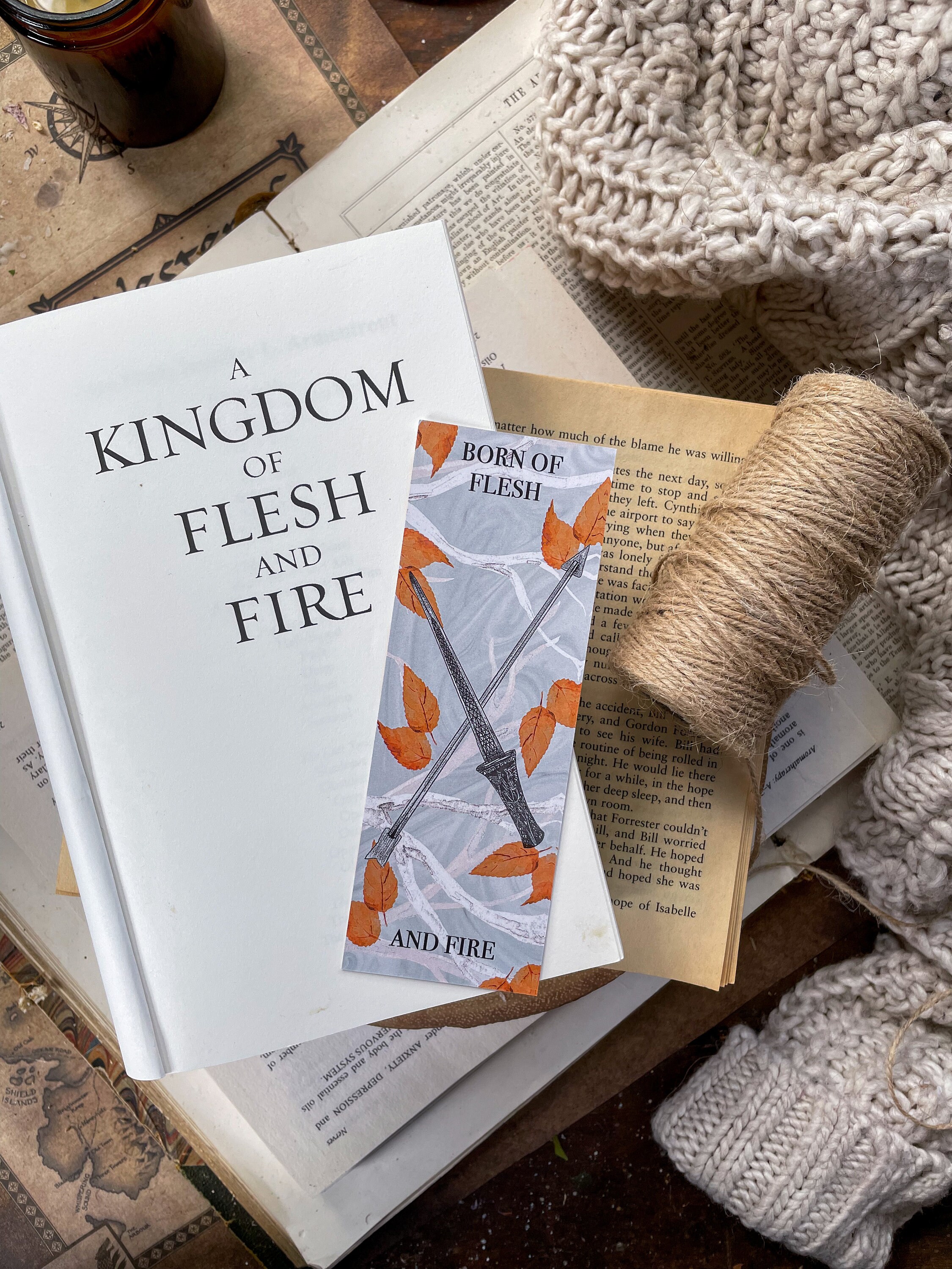 Born of Flesh and Fire Bookmark, From Blood and Ash - Etsy
