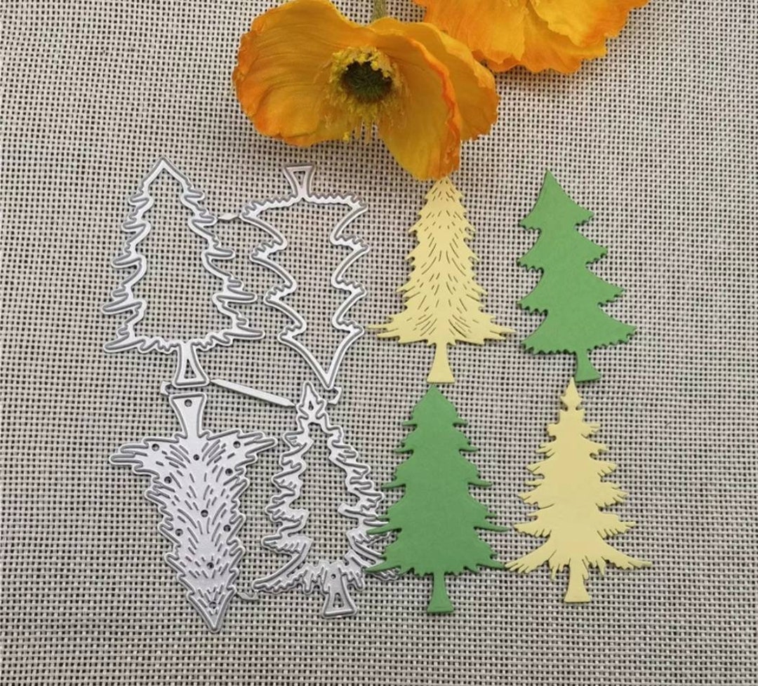 4 Mini Christmas Tree Metal Cutting Dies Christmas Cards Scrapbook Die ...