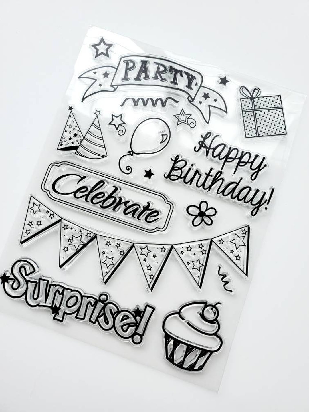 Birthday Silicon Stamp Sheet Clear Stamp Set Scrapbook Rubber Silicon ...