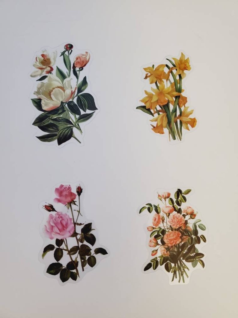 40pcs Flower Transparent Stickers Flower Stickers Decorative - Etsy