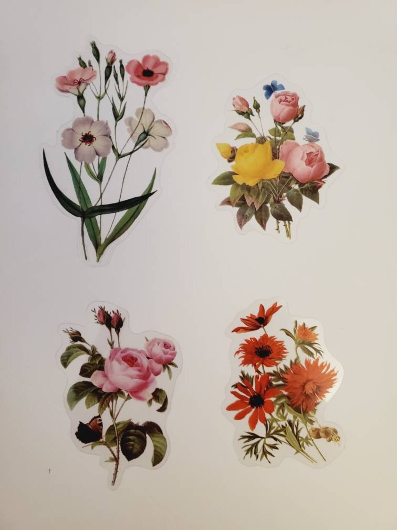 40pcs Flower Transparent Stickers Flower Stickers Decorative - Etsy