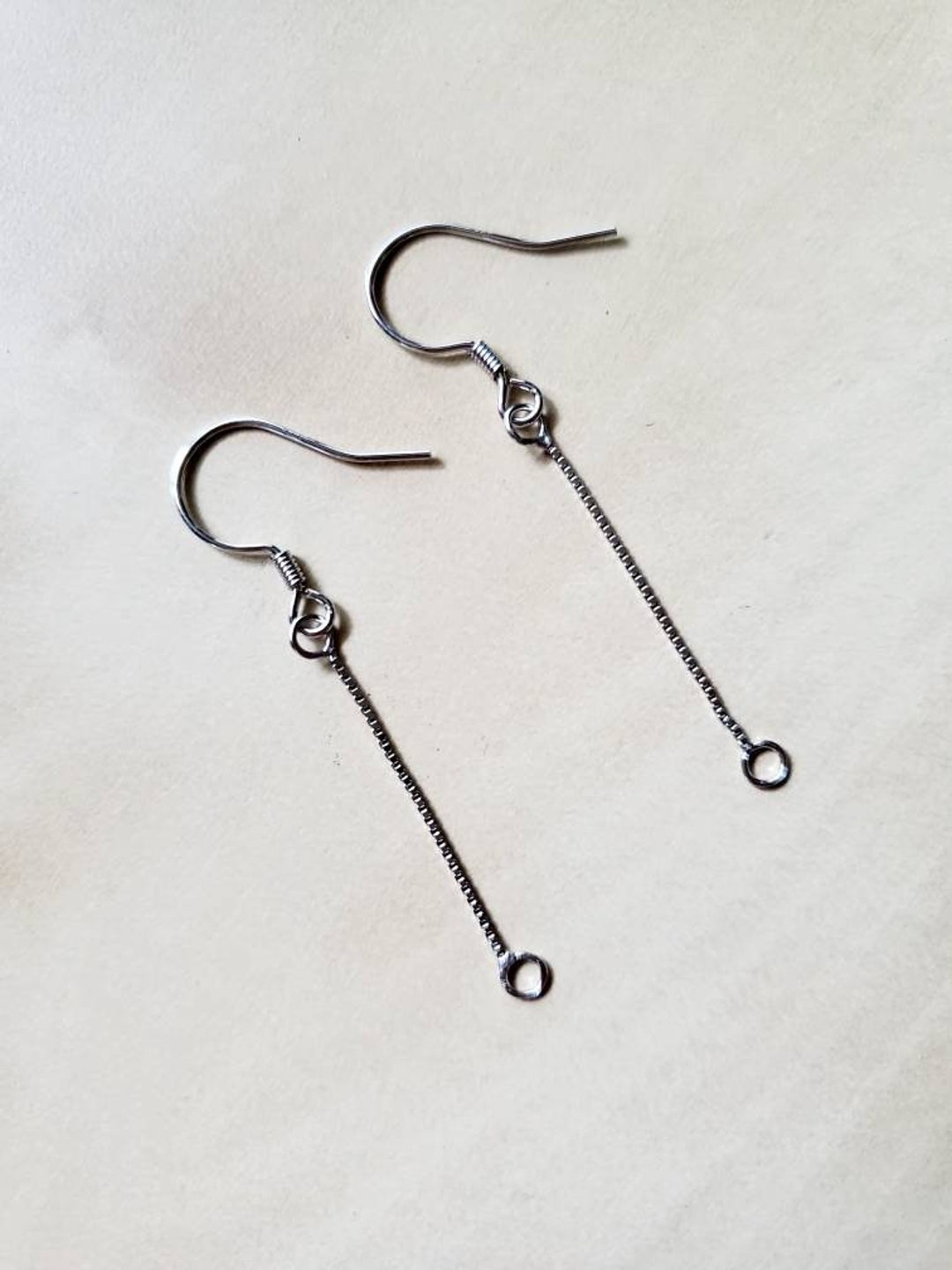 925 Sterling Silver Earhooks With Chain Earring Chain Earring Chain ...