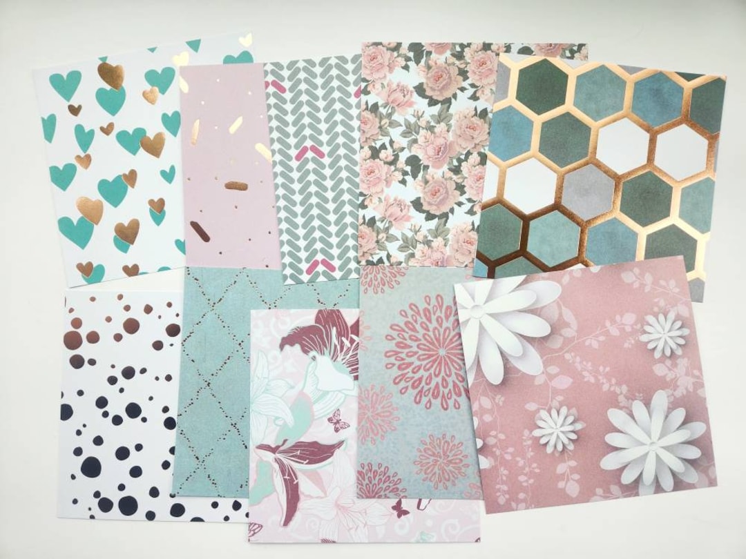 20pc Scrapbook Paper Cardstock Bundle 6x6 Inches Gold Foil Paper Junk ...