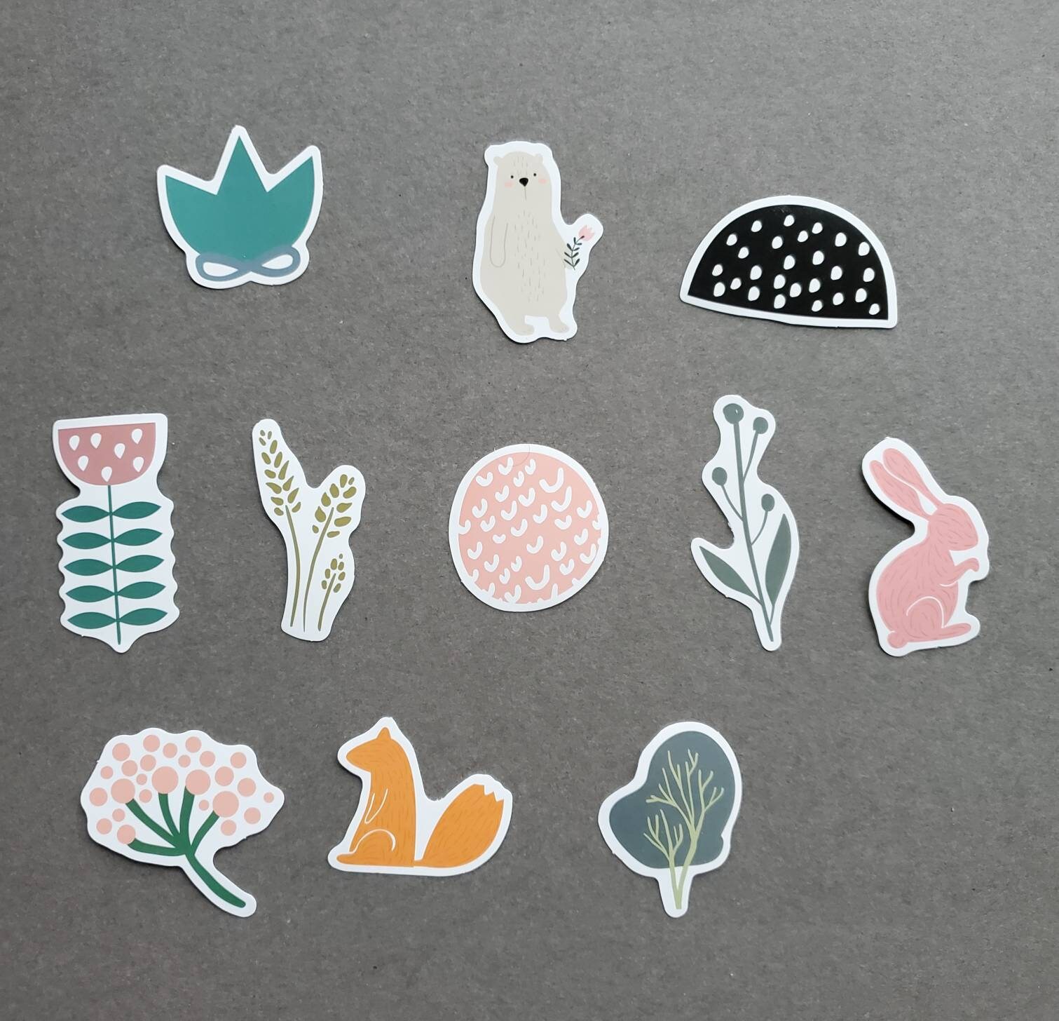 50pcs Nordic Style Stickers Animal Stickers Forest Stickers Decorative ...