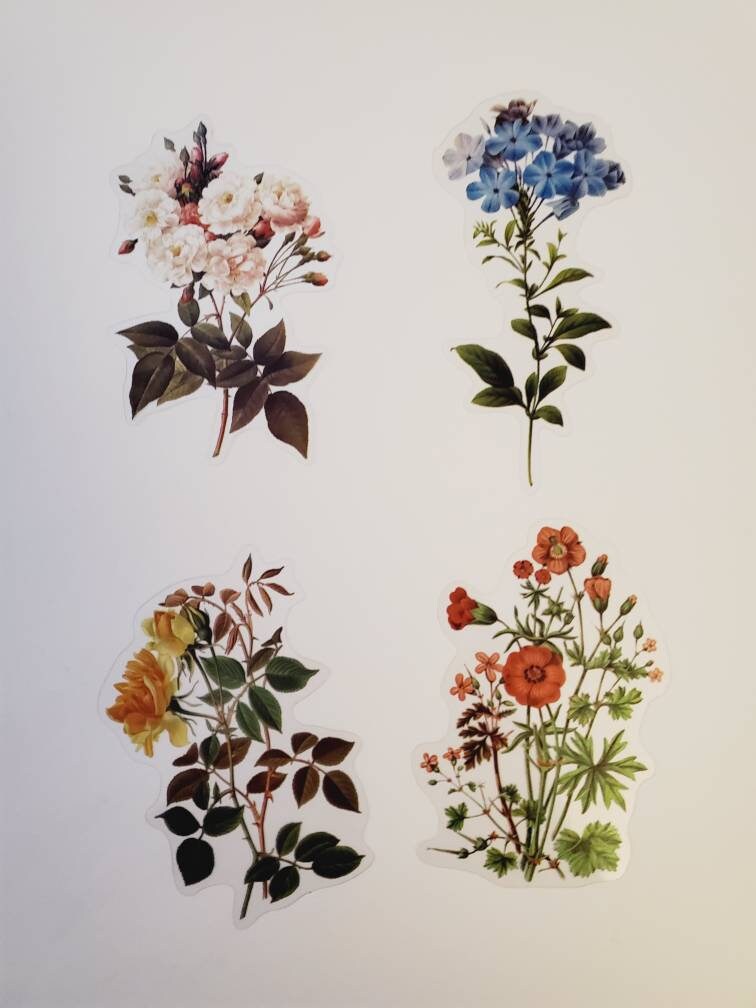 40pcs Flower Transparent Stickers Flower Stickers Decorative - Etsy