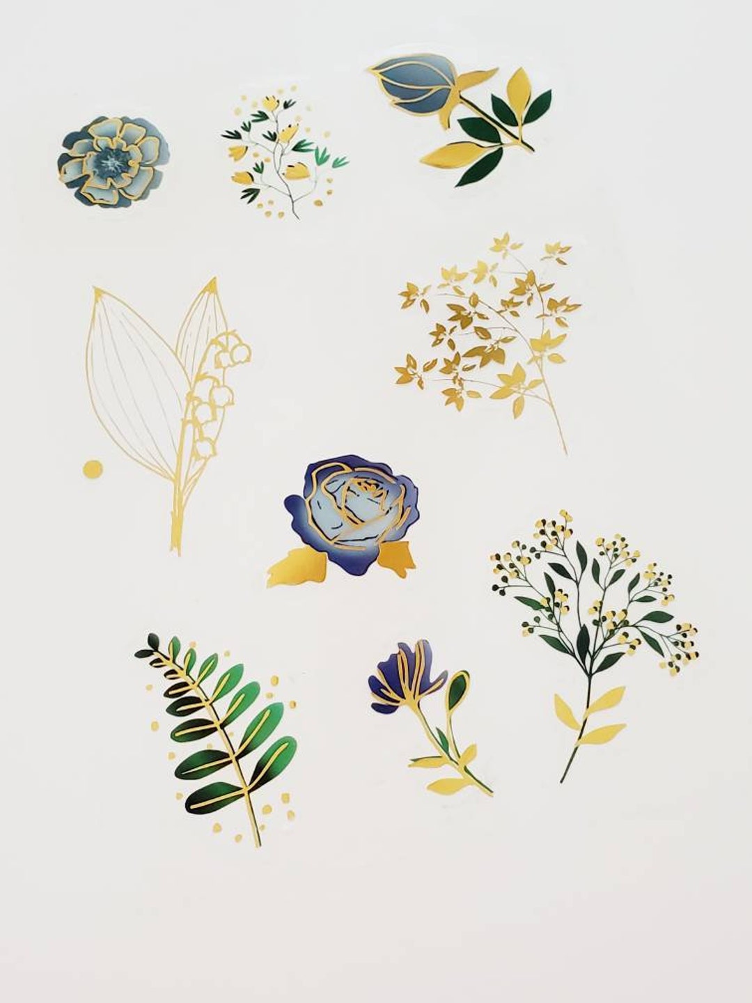 27pc Flower Transparent Stickers Flower Stickers Decorative ...