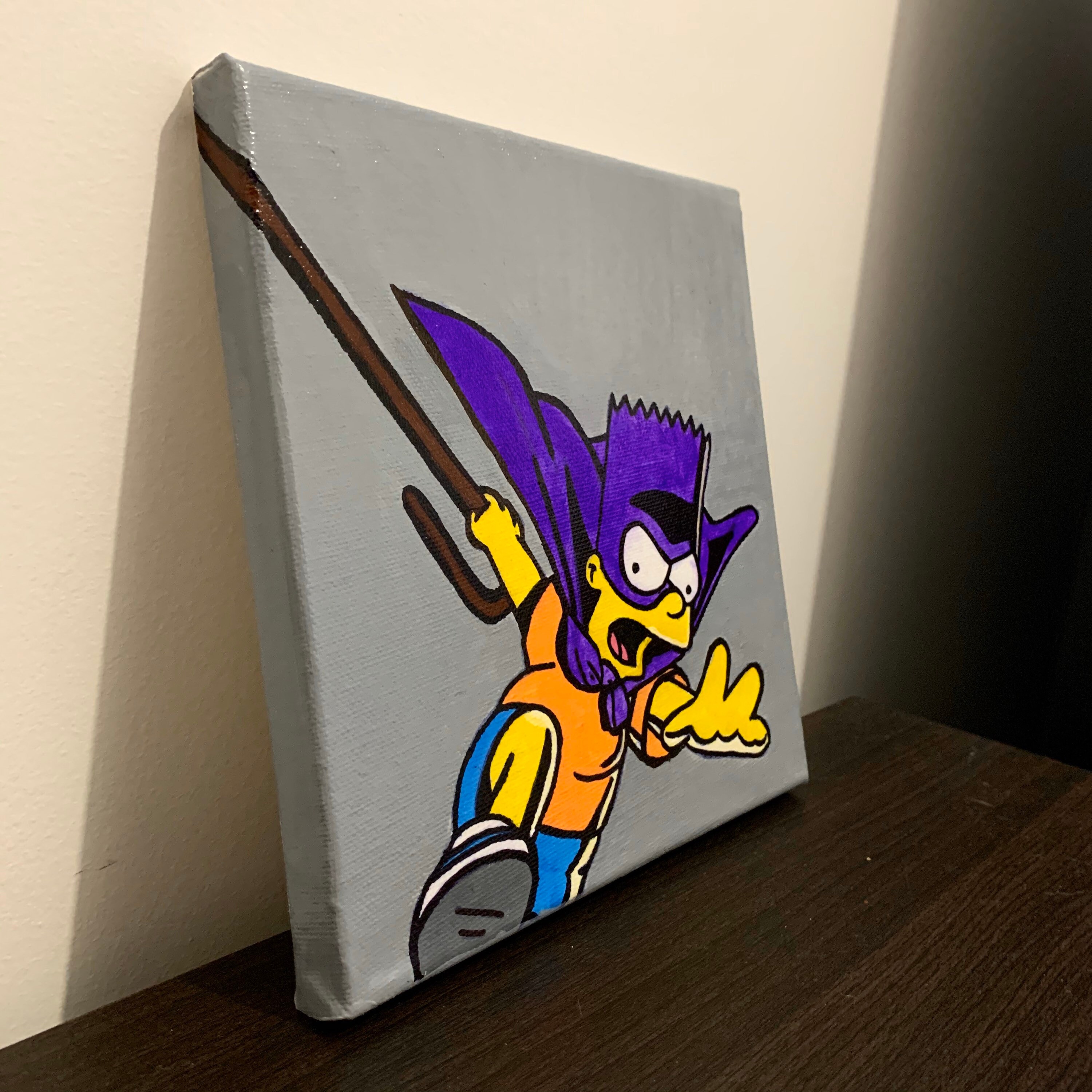 Bart Simpson 'Bartman' Pintura acrílica | Etsy