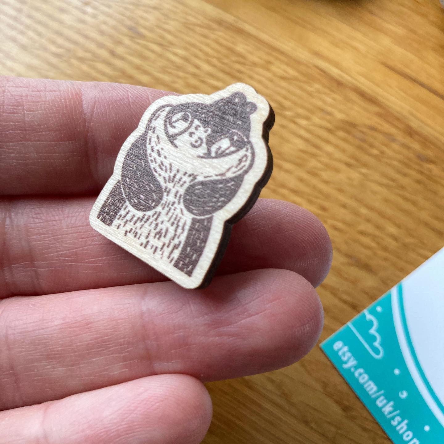 SPECIAL OFFER Two Wooden Pin Badges Limited Edition - Etsy