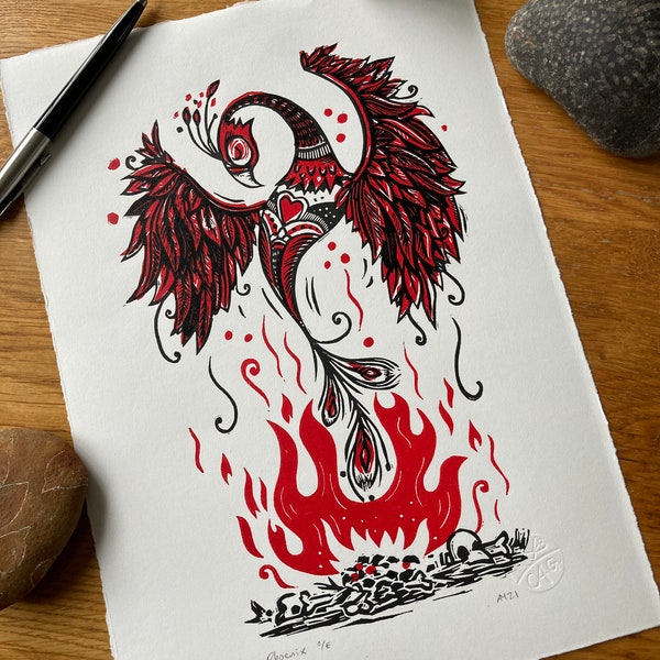 Bird Linocut - Etsy