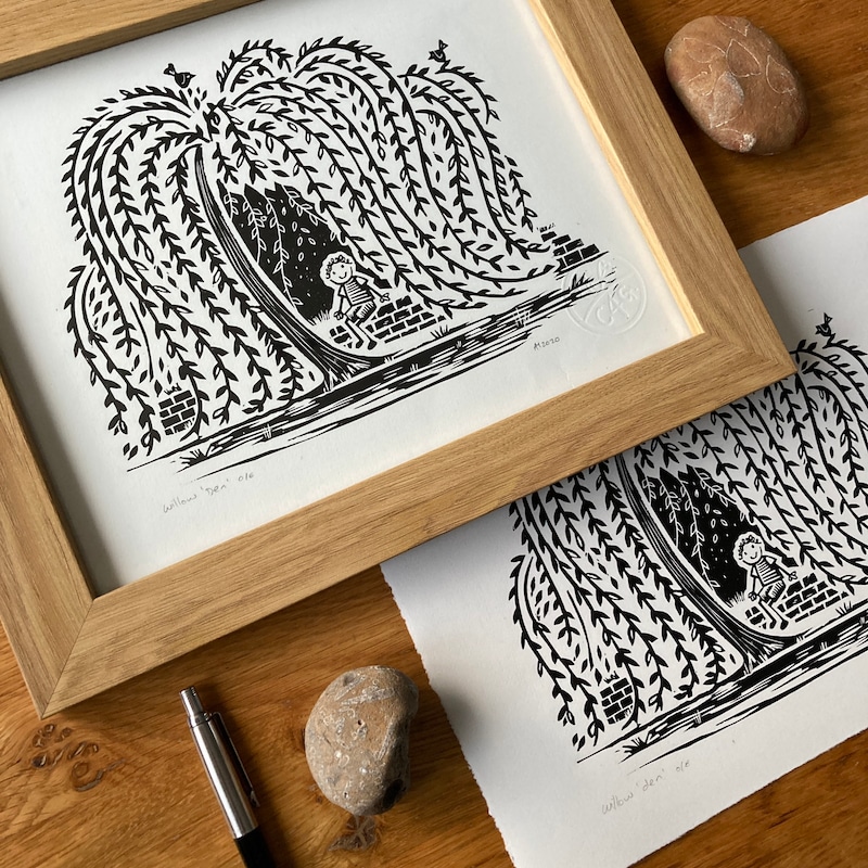 Trees Linocut - Etsy UK