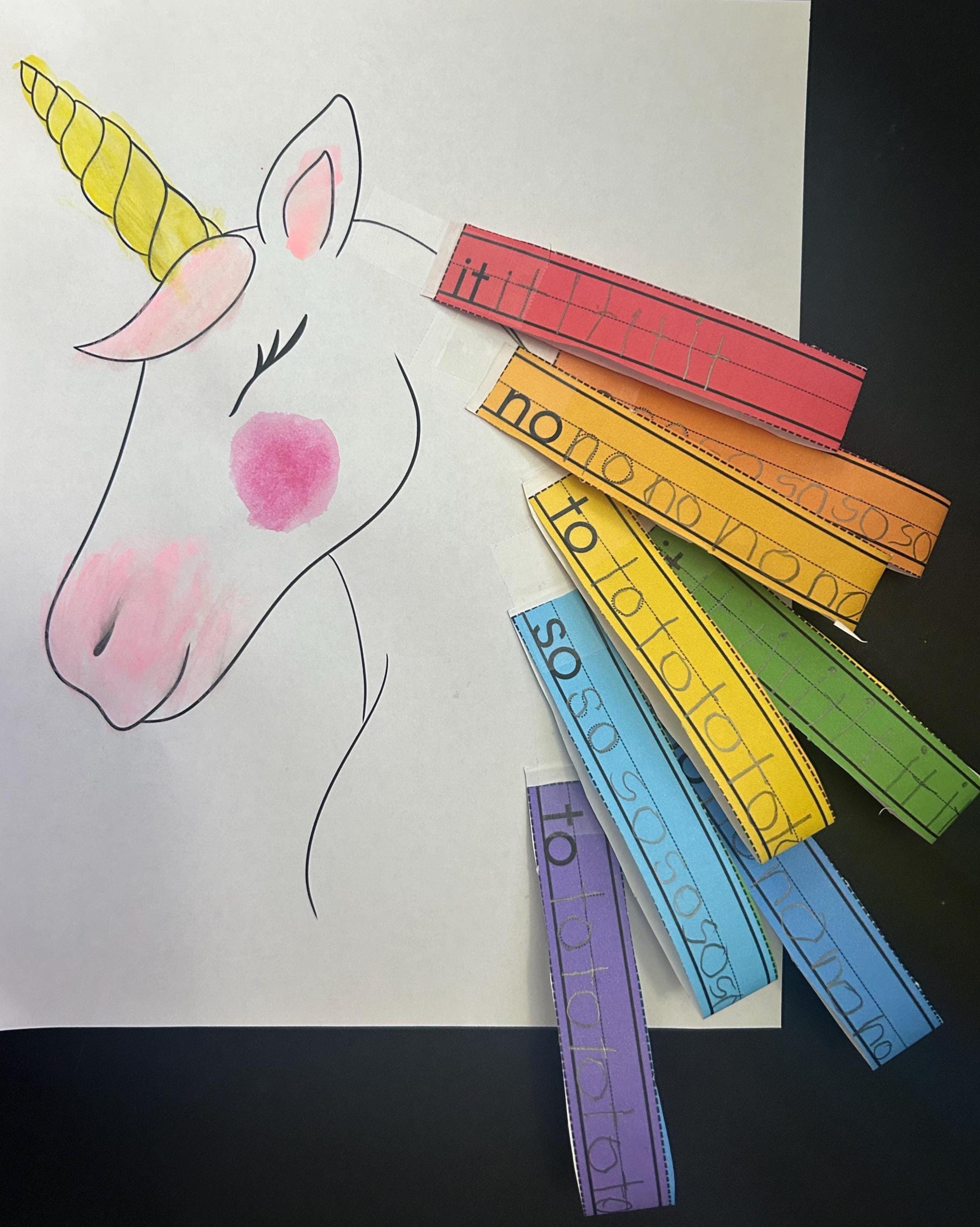 Unicorn Sight Word Craft - Pastel Rainbow | Printable Sight Word & CVC ...