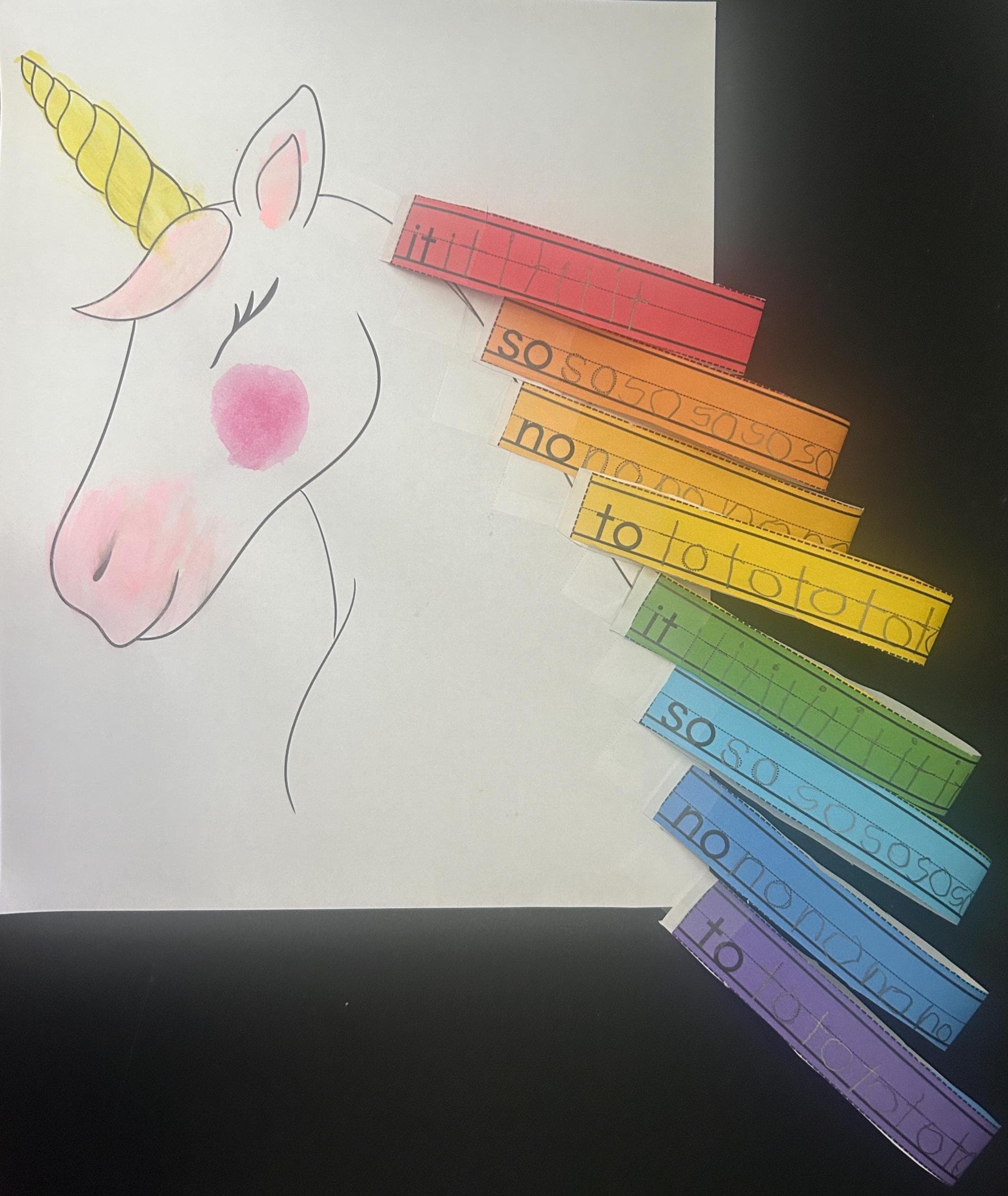 Unicorn Sight Word Craft - Pastel Rainbow | Printable Sight Word & CVC ...