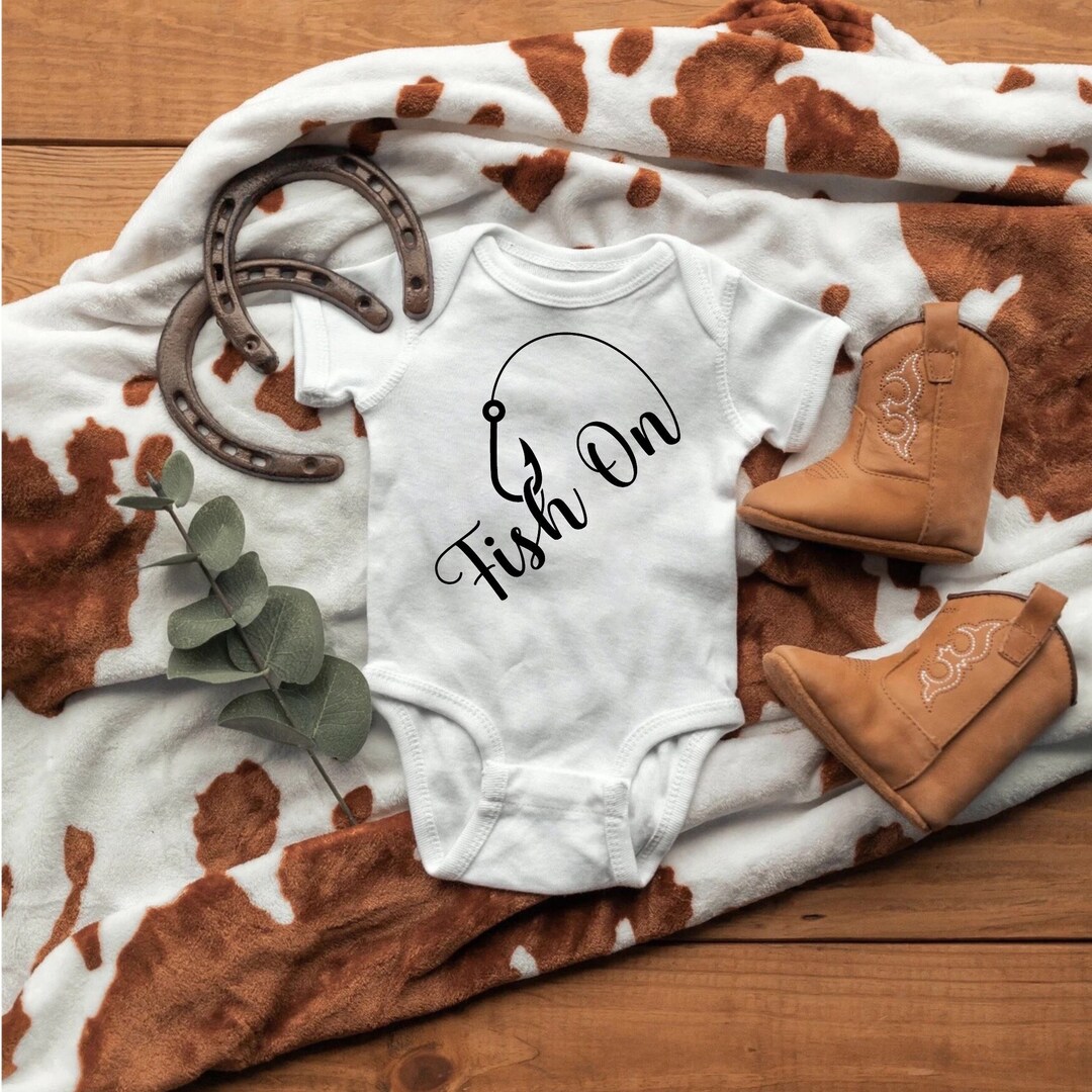 Fish on Baby Top Fishing Baby Clothes Reel Top Rod Top Boat Day Baby ...