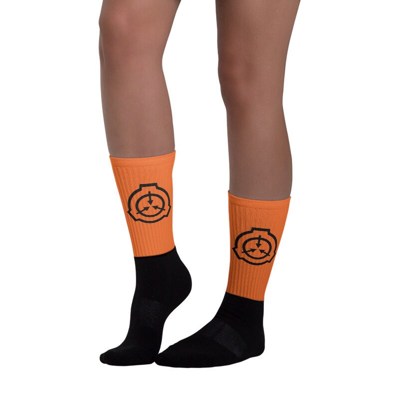 Socks With the SCP Foundation Logo Black on Orange, Great Gift for Any ...