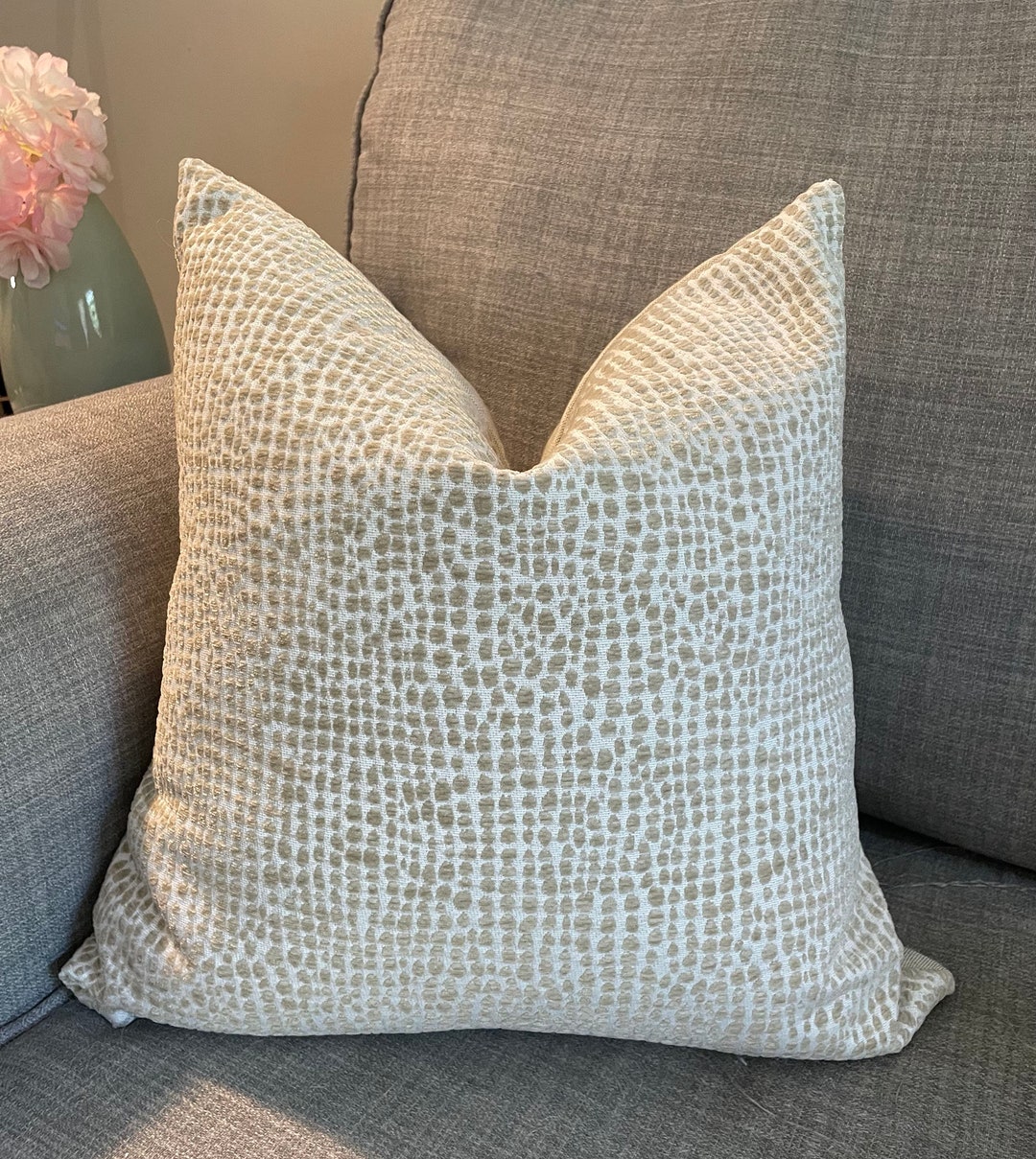 NEW! Cream & Beige Designer Decorative Pillow Cover - Textured Pillow ...