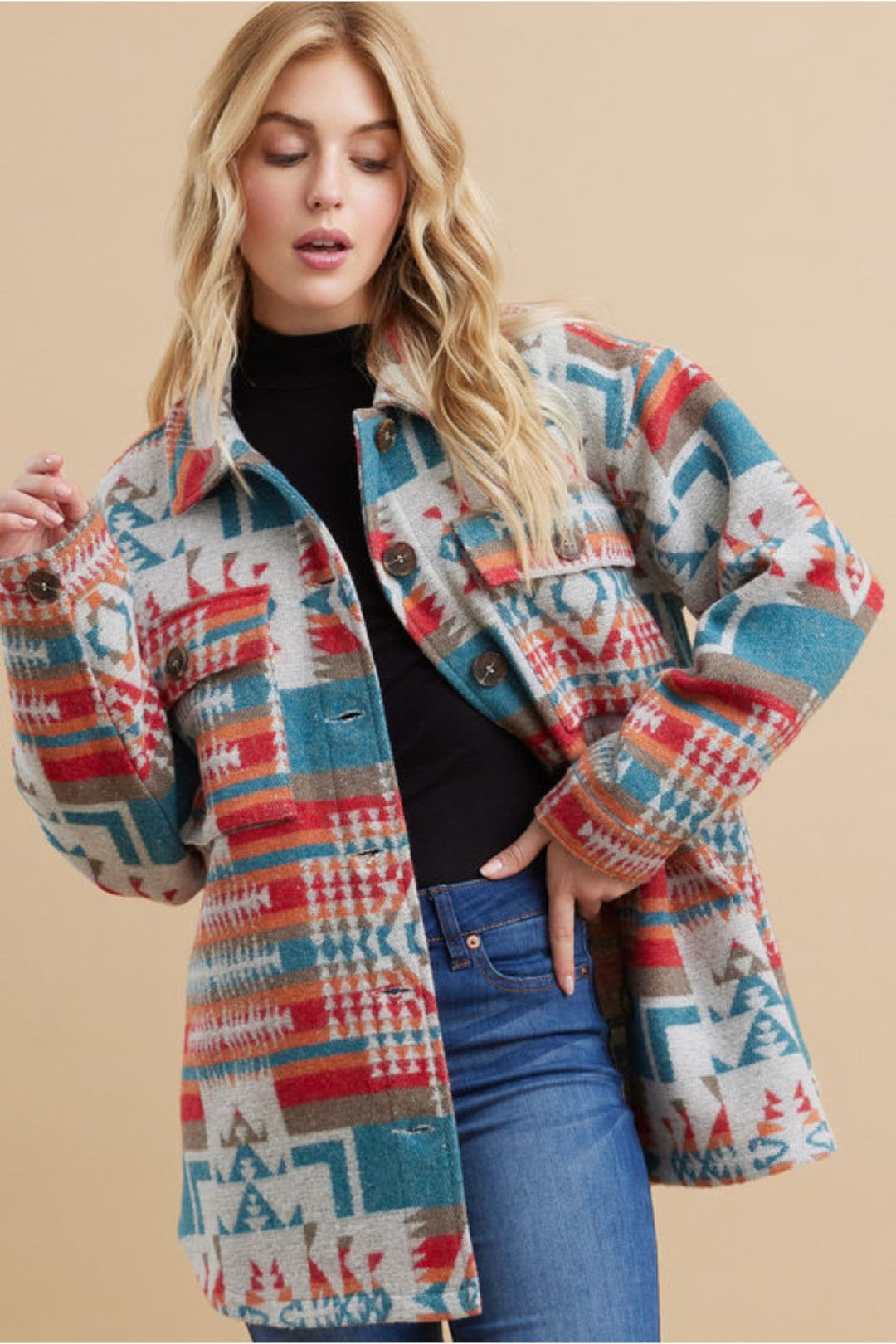 Colorado Shacket Aztec Print Jacket Women Outwear Western Gift New ...