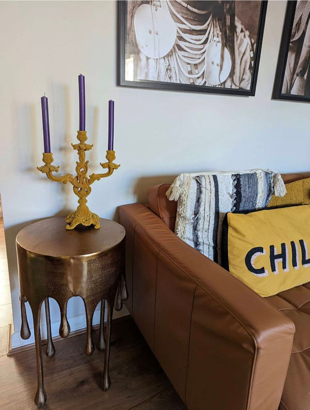 Beautiful Aluminium Metal Gold "drip" Effect Table | Statement Piece ...