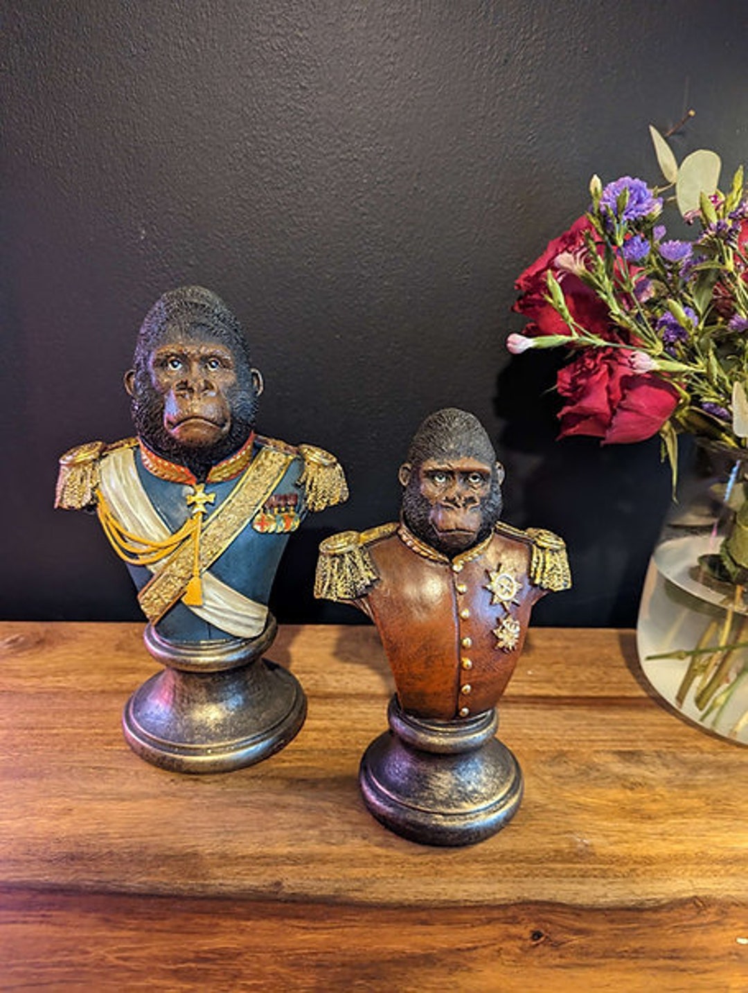 Fabulous Regal Gorilla Bust Ornament in Blue Great Gift Idea Funky ...